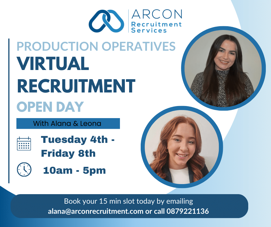Virtual Recruitment Open Day - Arcon Recruitment